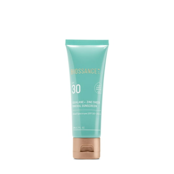 Protector solar Biossance Squalane + Zinc Sheer SPF 30 50 ml | Bodega Aurrera en línea