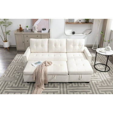 Mofit Home,Pluto Leather Sectional with Adjustable Headrest, LED Light, Storage Spaces -Top ...