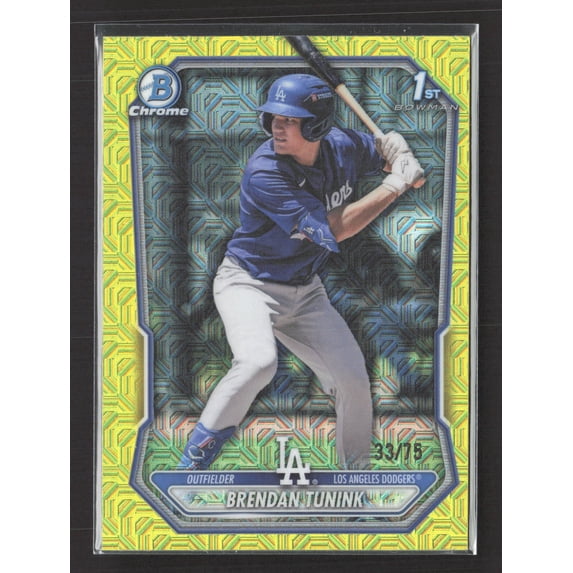 2025 Bowman Chrome Brendan Tunink #BCP-59 Yellow Lunar Glow Refractor ...