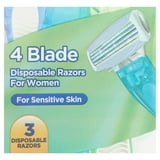 Equate 4 Blade Disposable Razors for Women, 3 Count - Walmart.com