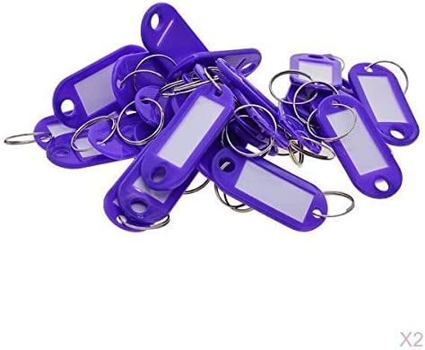 100x Key Tag Plastic Assorted Name Label ID Keys Tag Luggage Fob ...