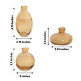 Efavormart Set of 3 Small Gold Glass Bud Vase Table Centerpieces With ...