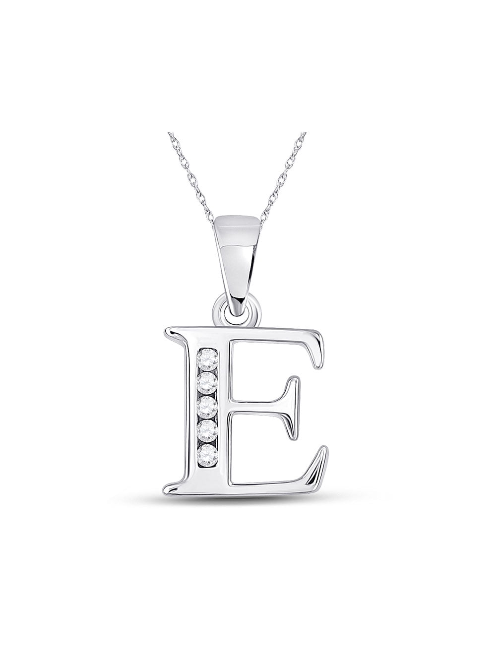 FB Jewels - FB Jewels 10kt White Gold Womens Round Diamond E Initial ...