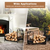 Costway 19'' Firewood Storage Rack Leaf Patterns Firewood Storage ...
