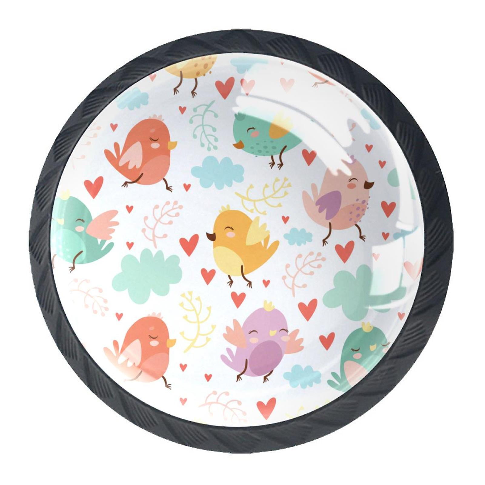 4 Pcs Seamless Birds Knobs for Kitchen Cabinet Cupboard Dresser Bookcase Drawer Pulls Handles ...