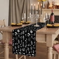 Black Wildflowers Burlap Cotton Table Runner 13x60 Inches Long ...