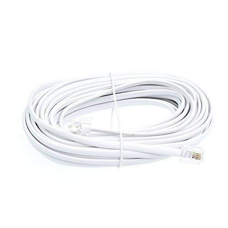 RJ11 6P4C Modular Telephone Extension Cable Phone Cord Line Wire White ...
