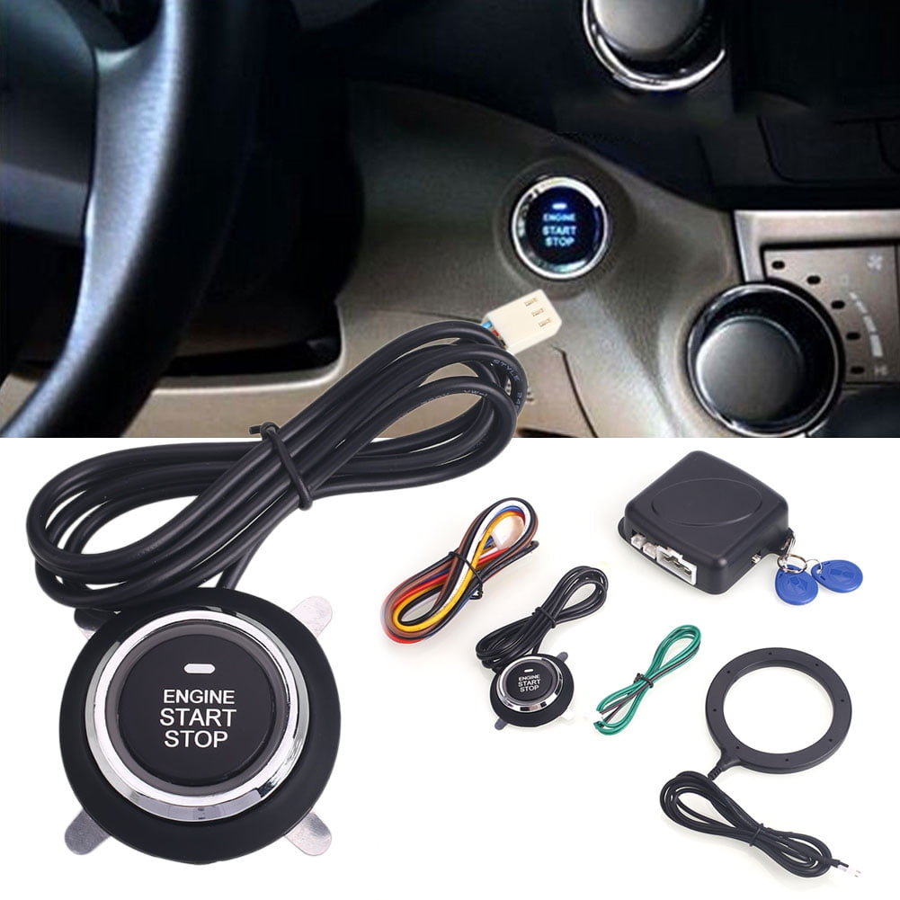 Car Push Button Smart Key Intelligent Black ABS Ignition Starter RFID ...
