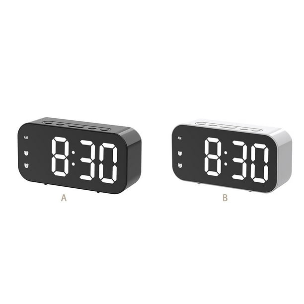 pitrice Digital Alarm Clock LED Display Portable Electronic Clocks 12 ...