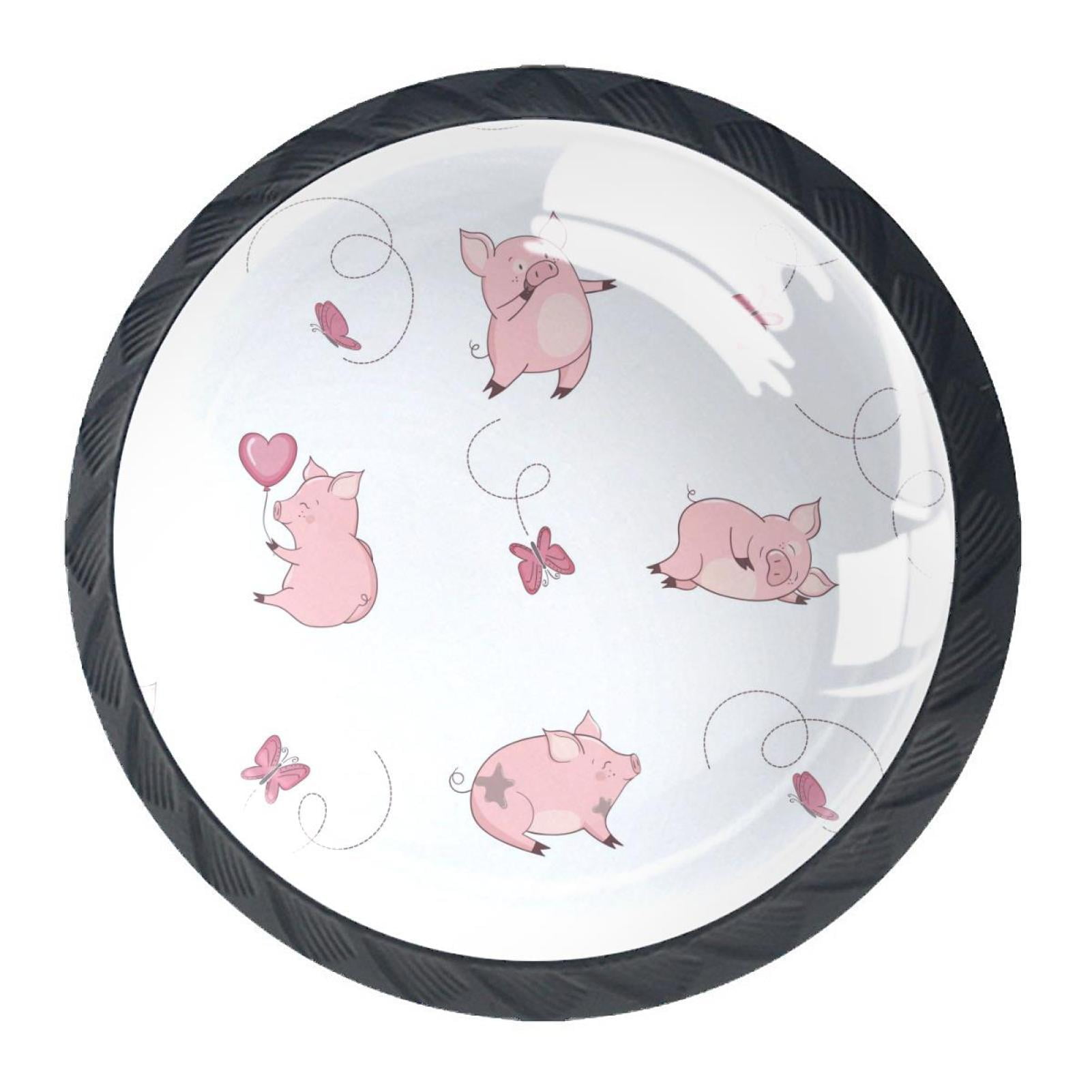 4 Pcs Pink Pig Fly Kite Knobs for Kitchen Cabinet Cupboard Dresser ...