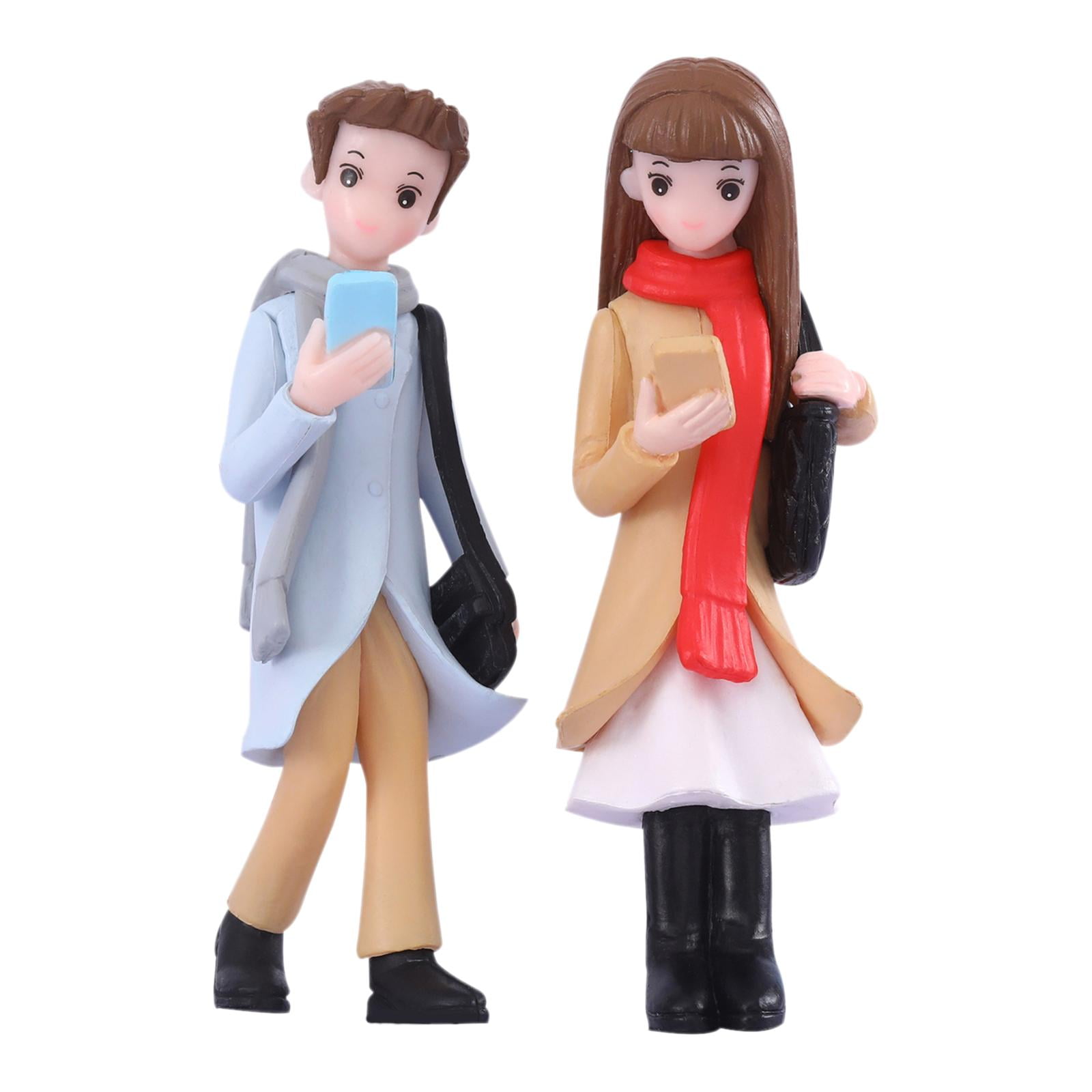 Phone Couple People Figurines Realistic Miniature Hand Painted People ...