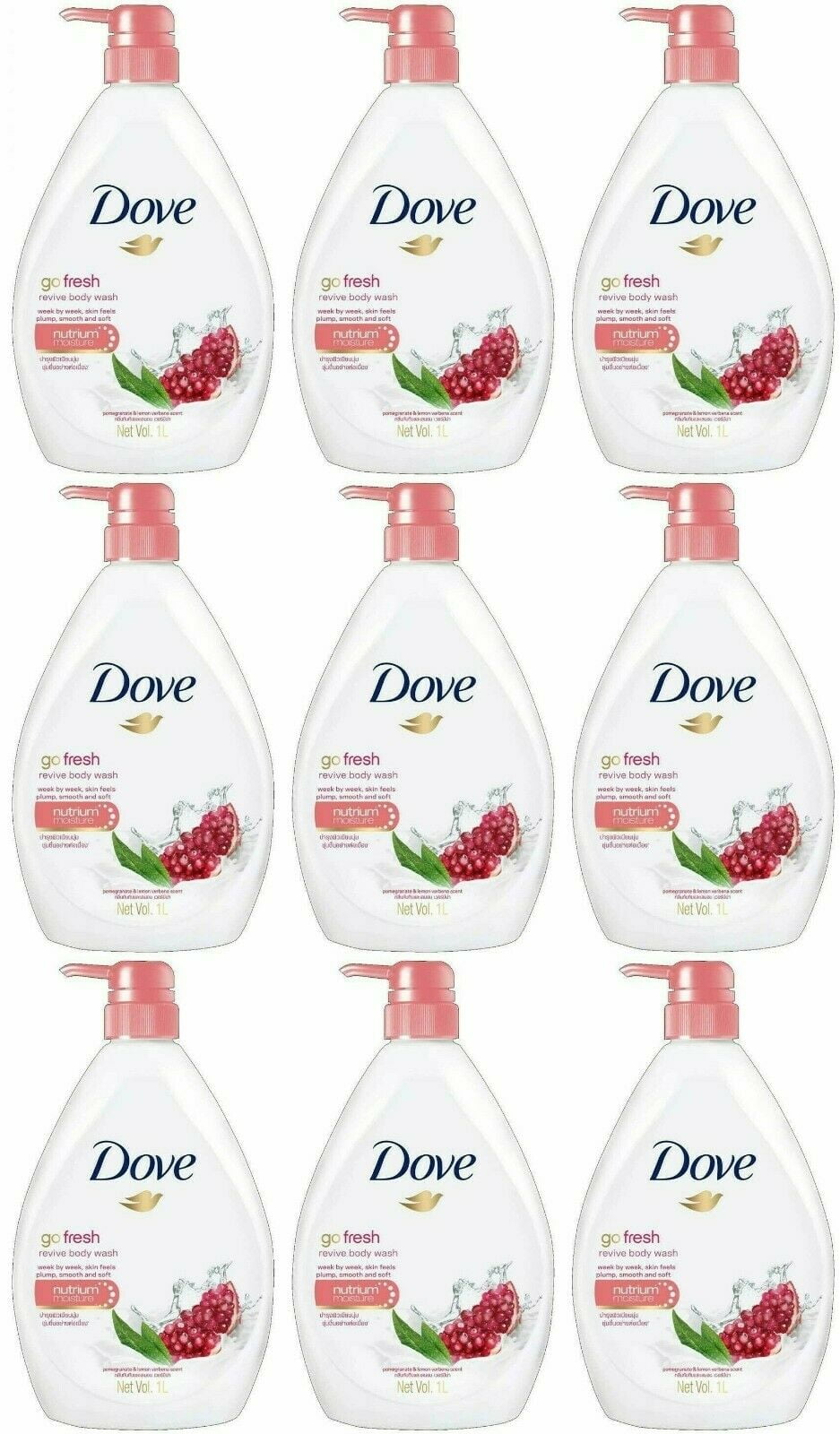Dove Rejuvenating Body Wash Pomegranate-1Liter Bulk Case of 12 ...