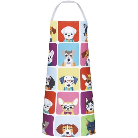 Cute Cartoon Dogs Apron Colorful Bib Cooking Apron Kitchen Apron with ...