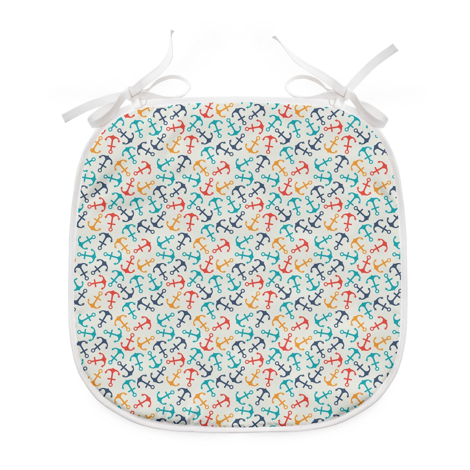 Anchor Dining Chair Pad, Anchor Shape in Lines Tropics Getaway Ship ...