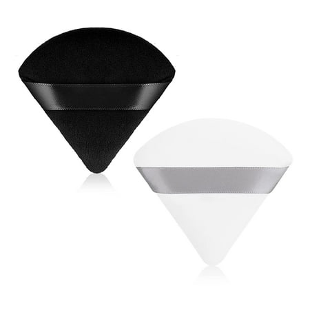 2 Pieces Triangle Powder Puff Face Makeup Sponge Wedge Shape with Strap ...