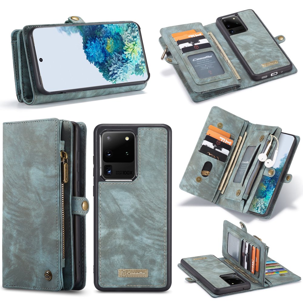 Dteck Wallet Case For Samsung Galaxy S20 Ultra, Heavy Duty Zipper Purse 2 in 1 Premium Leather ...