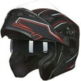 ILM Motorcycle Dual Visor Flip up Modular Full Face Helmet DOT LED ...