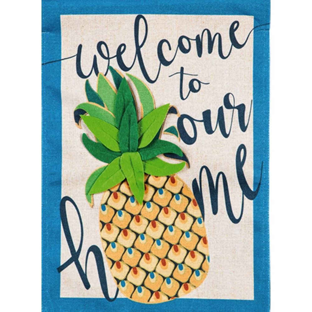Evergreen Burlap Garden Flag - Welcome to Our Home Pineapple - Walmart.com
