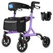 WalkMate Rollator Walker for Seniors with Cup Holder, Upgraded Thumb ...