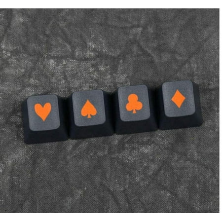Mugen Custom Black & Orange Poker 4pc Keycaps Set for Cherry MX Switches - Fits Most Mechanical ...