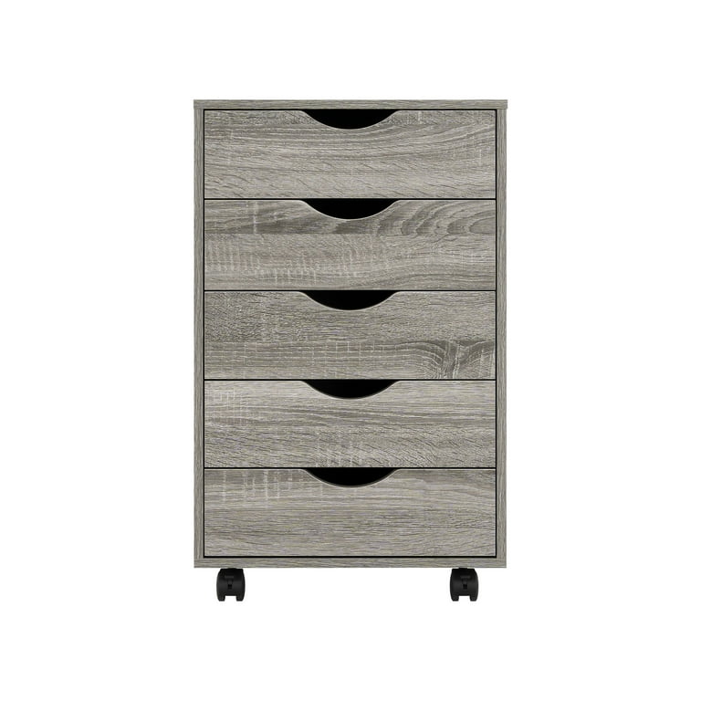 Grey filing cabinet wood store