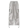 Bibifish Womens Parachute Cargo Pants Elastic Waist Joggers Multiple ...