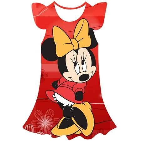 Disney Minnie Mickey Mouse impression 3D filles robe été Minnie Mickey ...