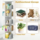 Qunbio 5 Tier Rotating Bookshelf, 360Â° Revolving Bookcase ...