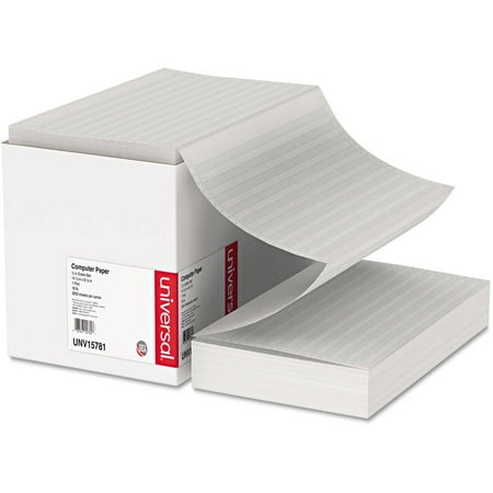 Universal Green Bar Computer Paper, 18lb, 14-7/8" x 8-1/2", Perforated ...