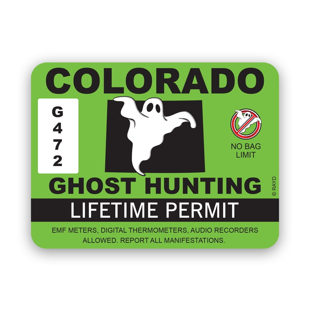 Colorado Ghost Hunting Permit Sticker Decal - Self Adhesive Vinyl ...