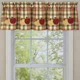 Park Designs Country Kitchen Window Valance - Apple Lined, 60''L, Red ...