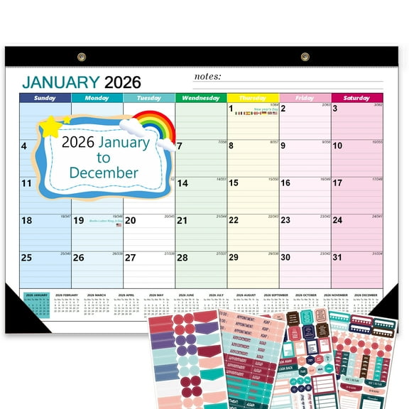 Office Depot Brand Monthly Desk Pad Calendar, 21 3/4" x 17", White ...