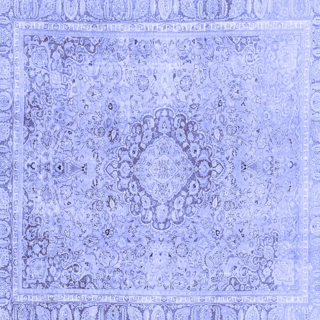 Ahgly Company Indoor Square Abstract Blue Modern Area Rugs, 5' Square ...