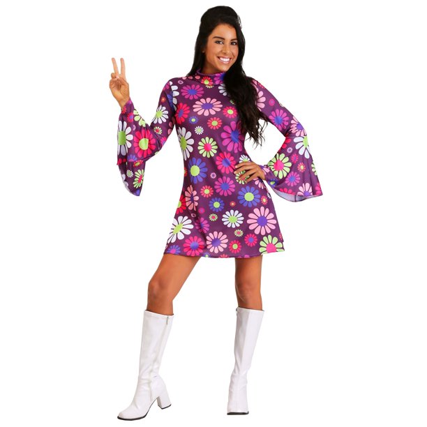 Adult Groovy Flower Power Costume - Walmart.com