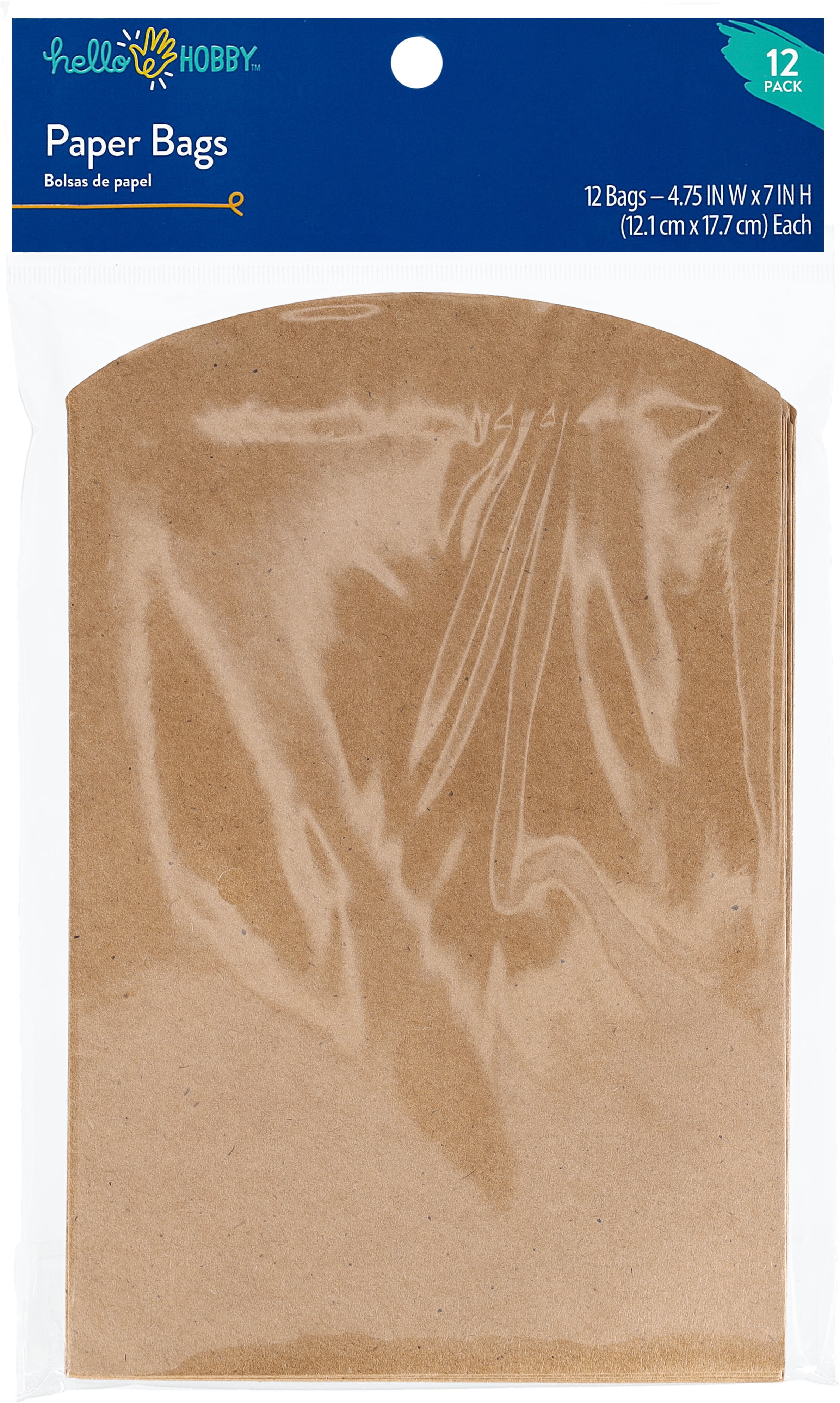 Hello Hobby Brown Treat Bag Kraft Paper, 12 Pack, Size 4.75" x 7 ...
