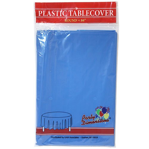 Party Dimensions Round Plastic 84" | Medium Blue | 1 Pc Table Cover ...