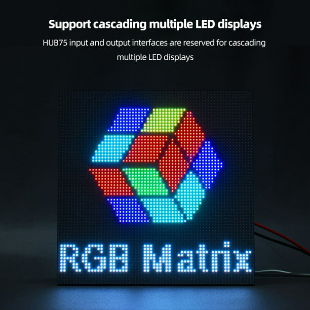 Panel de matriz LED RGB a todo color de 64x32 píxeles para Raspberry ...