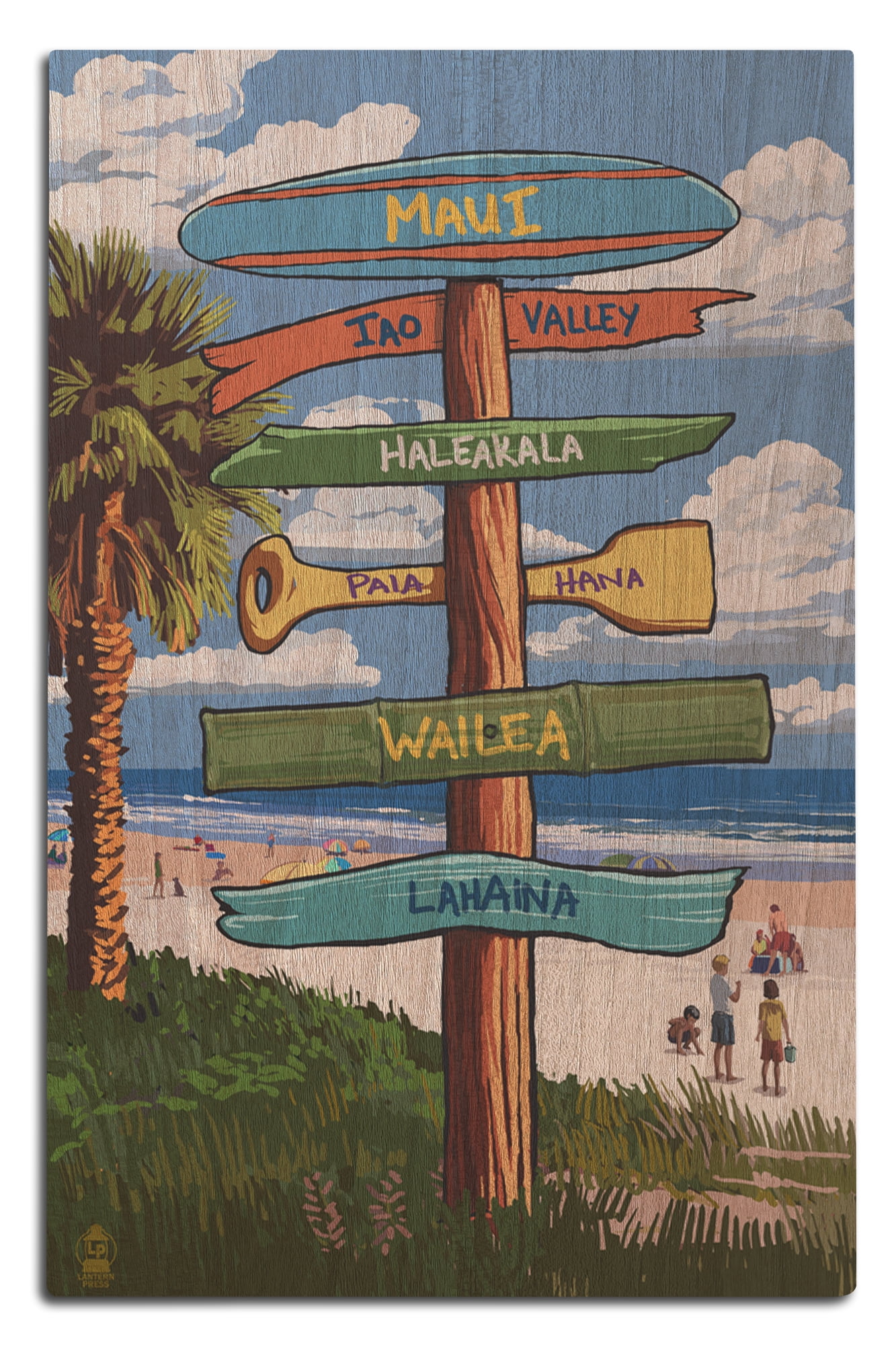 Maui, Hawaii, Destinations Sign Birch Wood Wall Sign (12x18 Rustic Home ...