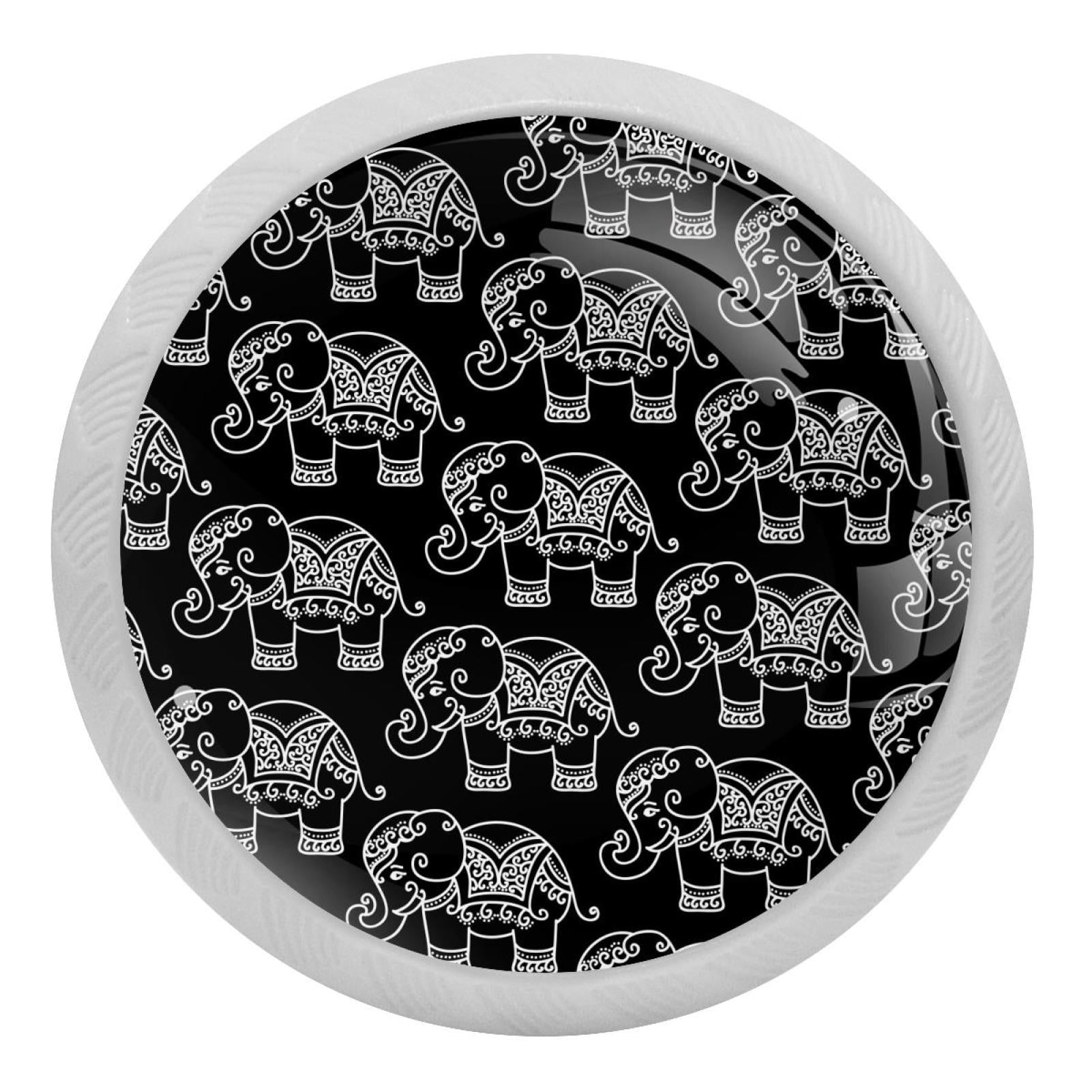 4PCS Round Elephant Cabinet Fluorescence Knob Glowing in the Dark ...