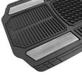Motor Trend Black Silver Rugged Earth Rubber Car Mats for Auto Truck ...