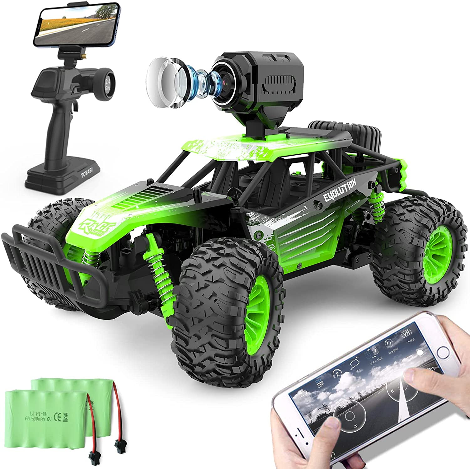 WiFi RC Cars with Camera, High Speed Racing Off-Road RC Cars with 2 ...