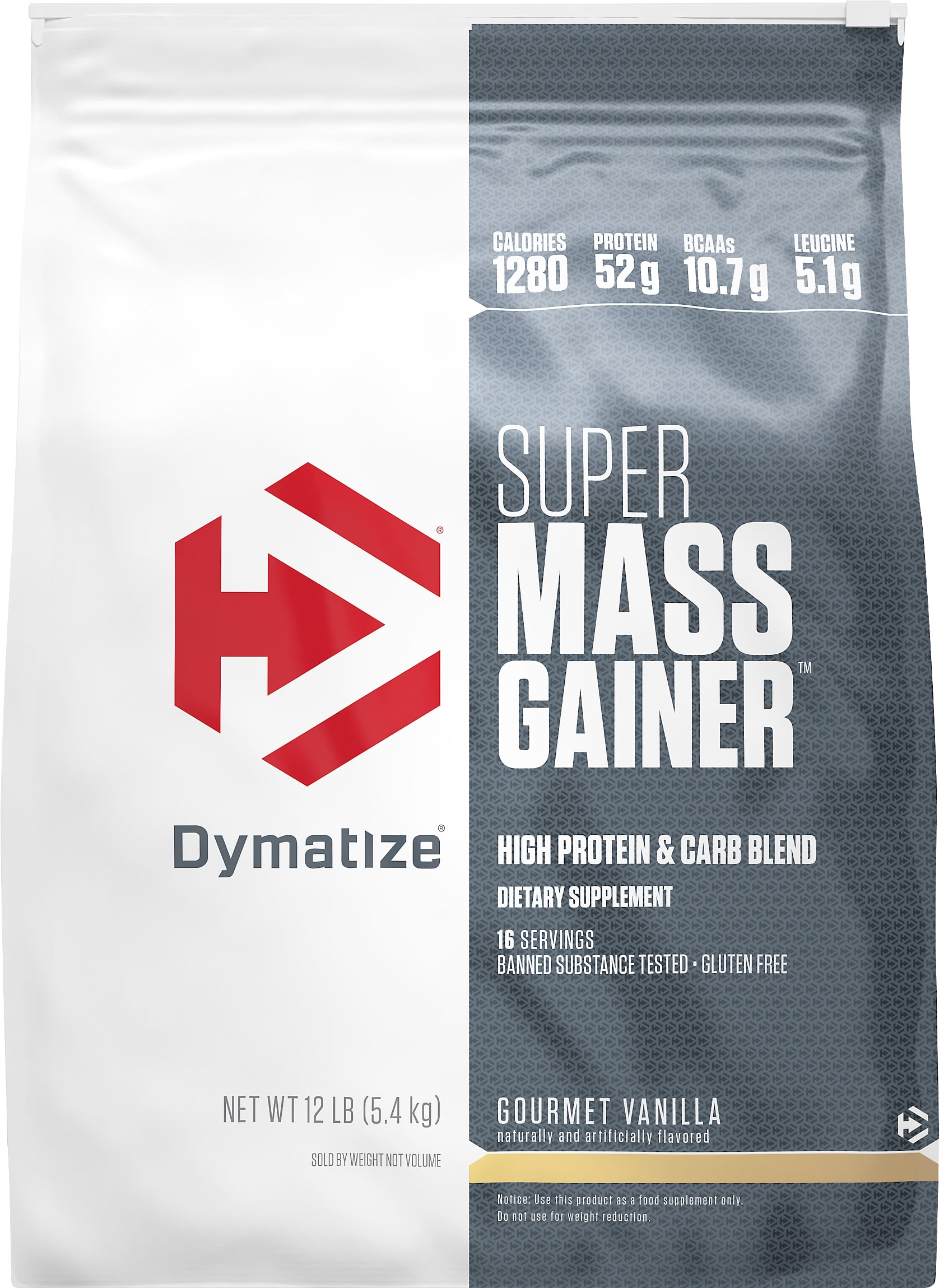 Dymatize Super Mass Gainer, Gourmet Vanilla, 12 lb - Walmart.com