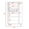 LHYY Kitchen Cart, One Drawer,Two Open Shelves,Four Casters-White/Light ...