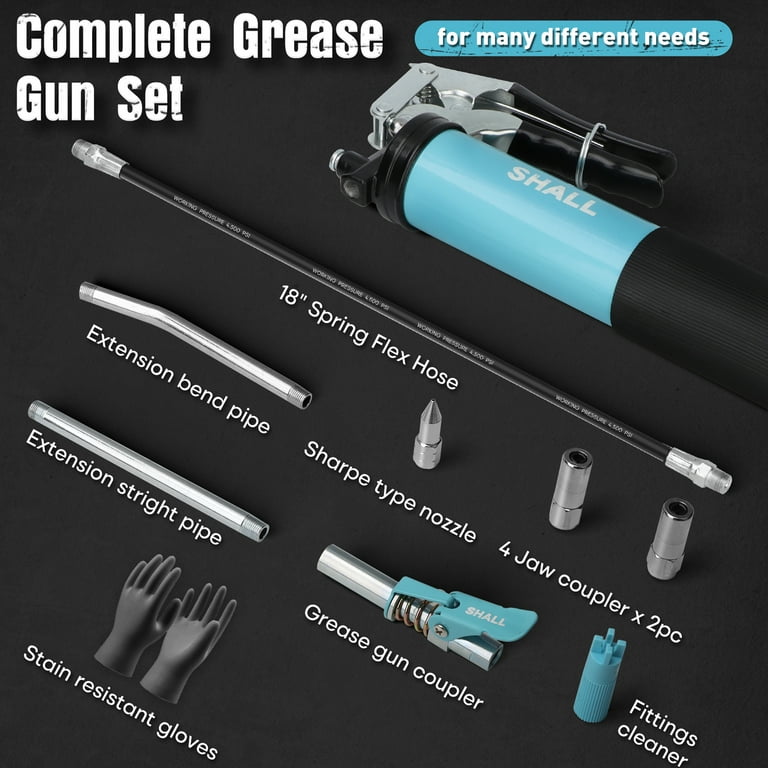 10000 PSI Grease Gun Grease Coupler Heavy-Duty Quick Release Grease Gun ...