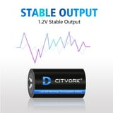 8 Pack D Cell Rechargeable Batteries 10000mAh 1.2V Ni-Mh D Size ...