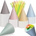 NSZDKBDT-100 Sets 4.5 oz Snow Cone Cups and Spoon Straws Disposable ...