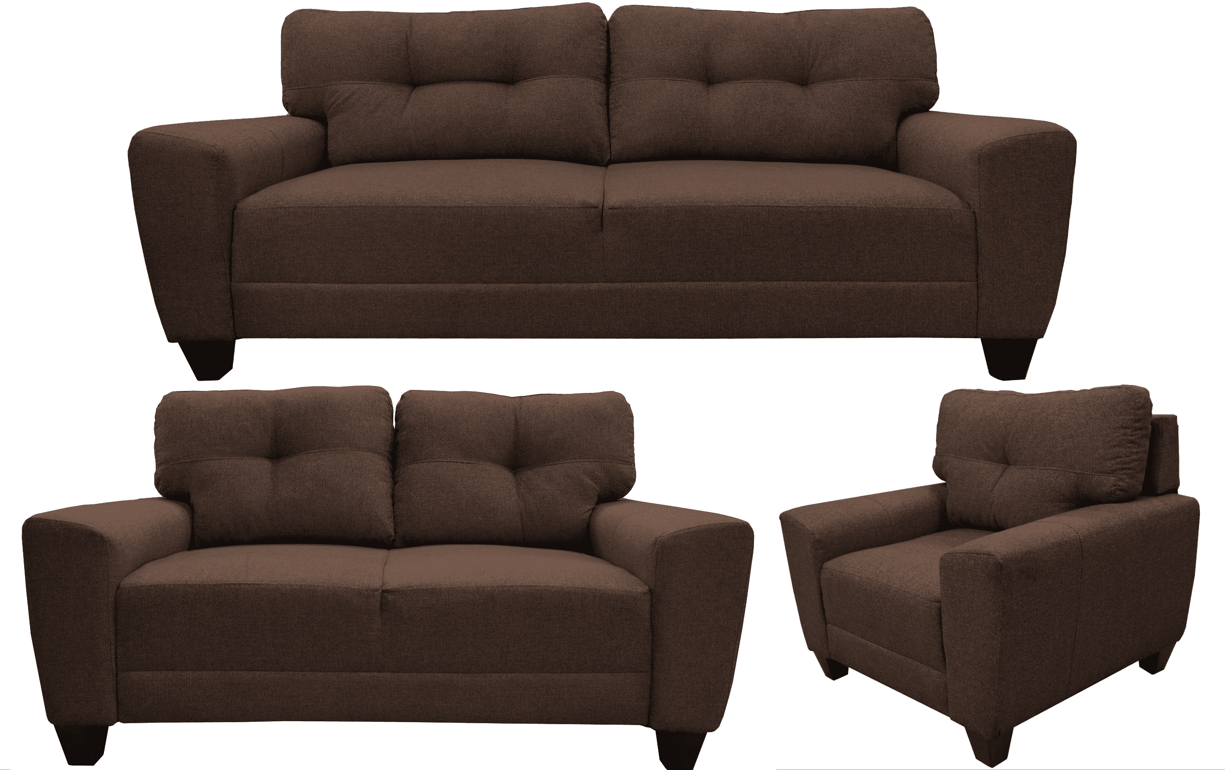Sala Modular 3-2-1 El Bazar Store Sidney Chocolate, Sofa, Love seat y sillon | Bodega Aurrera en ...