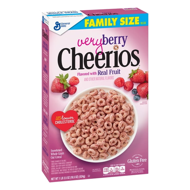Very Berry Cheerios Gluten Free Cereal, 18.5 oz Box - Walmart.com ...