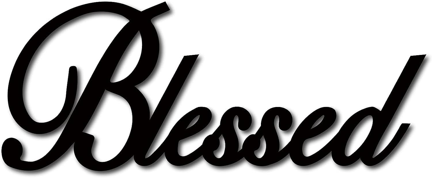 1pc Blessed Wood Sign Wall Decor Art Cutout Letter Word Laser Cut ...