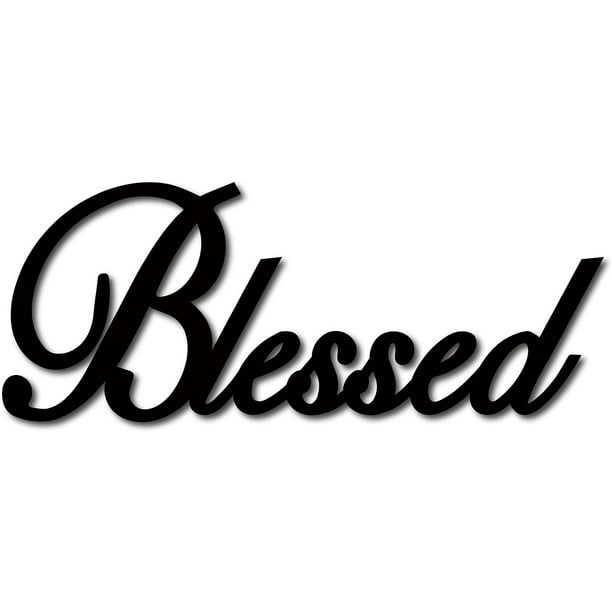 1pc Blessed Wood Sign Wall Decor Art Cutout Letter Word Laser Cut ...